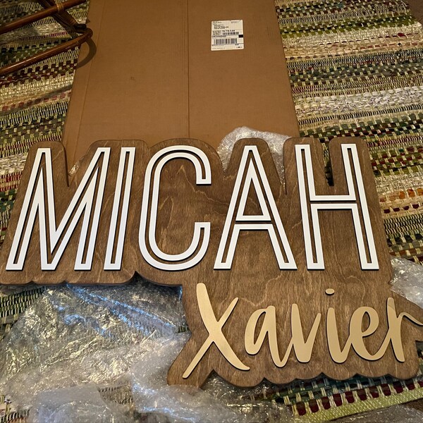 Large Custom Wood Name Sign, Nursery Name Sign, Boho Girl Name Sign ...
