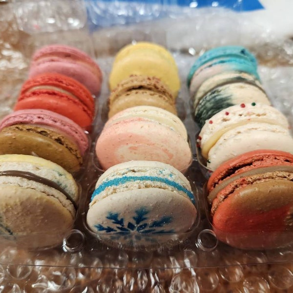 French Macarons - 12 Macarons Box Cookies - ICE PACK -assorted/choose ...