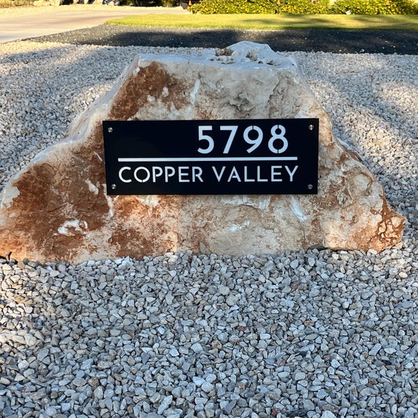 Solar Lighted Driveway Address Marker, 15x32 House Numbers, Yard, Lawn ...