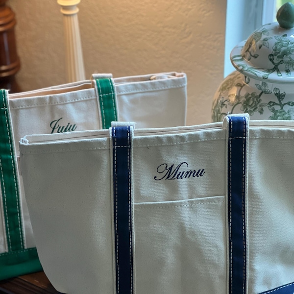 Personalized Canvas Tote, Ironic Boat Bag, Monogram Canvas Tote Bag ...