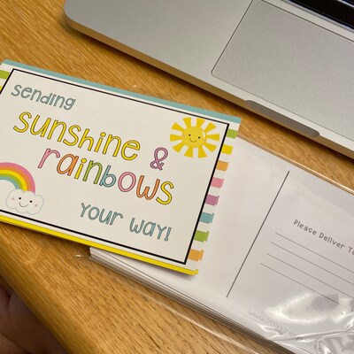 Happy Mail for Students sunshine & Rainbows Postcard for Students Note ...