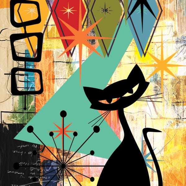 Atomic Cat SVG, Atomic Cat PNG, Digital Download, Mid Century Modern ...
