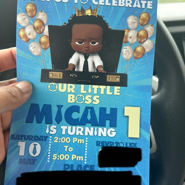 Editable Baby Boss Boy Birthday Invitation | Boss Baby Party Invitation ...