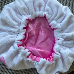 Pink Hearts Plush/ Pink Satin Reversible Bonnet - Etsy