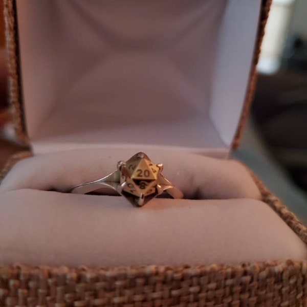 D20 Mens Band Mixed Metals Sterling and 14k Options the Original D&D ...