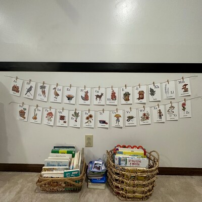 Nature Alphabet Flashcards / Watercolor Alphabet Cards / Homeschool ...