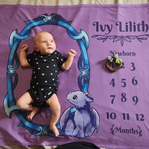 Dungeons and Dragons DND Baby Milestone Blanket Gift Keepsake Christmas ...