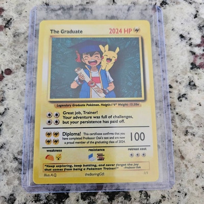 Pikachu Graduation Card Class of 2023 Handmade Pokemon Gift for Him - Etsy