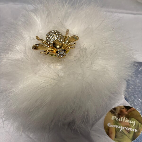 Dusty Baby Pink Body Dusting Powder Puff ~ Crystal Handle - Etsy