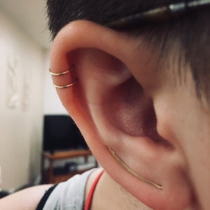 Modern Minimalist Set of 3 Ear Climber Smooth Ear Sweeps | Etsy