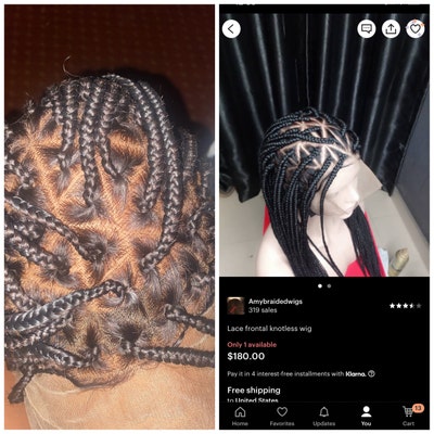 Amy Braids Handmade Braided Fish Bone Cornrow Wig, Different Color ...