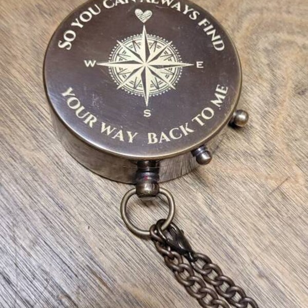 Anniversary Gift for Him, Gifts for Boyfriend, Personalized Compass ...