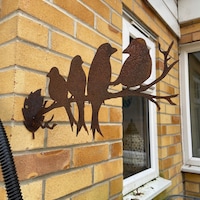 Rusty Birds on a Branch / Bird Garden Gift / Metal Garden Decor / Metal ...