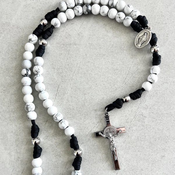 Celtic Anglican Knotted Rosary Rope With Stainless Steel Cross. Dark ...