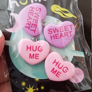 2pc Valentines Hug Me Candy Heart Charm Charm Bracelet Food Charm Candy ...