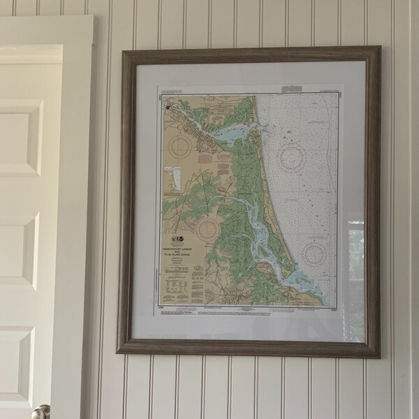 Framed Nautical Map 13226 : Mount Hope Bay - Etsy