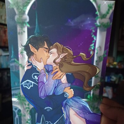 5x7 Feysand Art Print ACOTAR Couples Art Fan Art Feyre and Rhysand Bookish Bookish Merch SJM ...