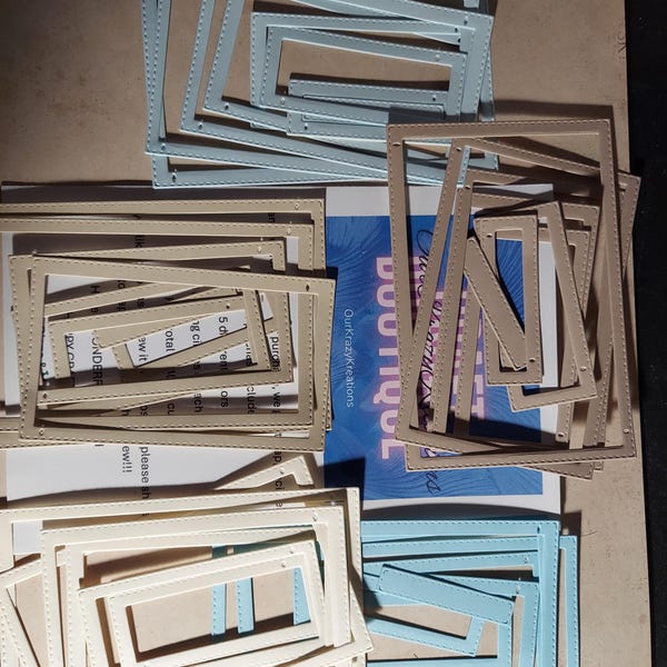 40 -SEASIDE- Precut Die Cut Rectangle Frames - Made From 65lb Cardstock ...