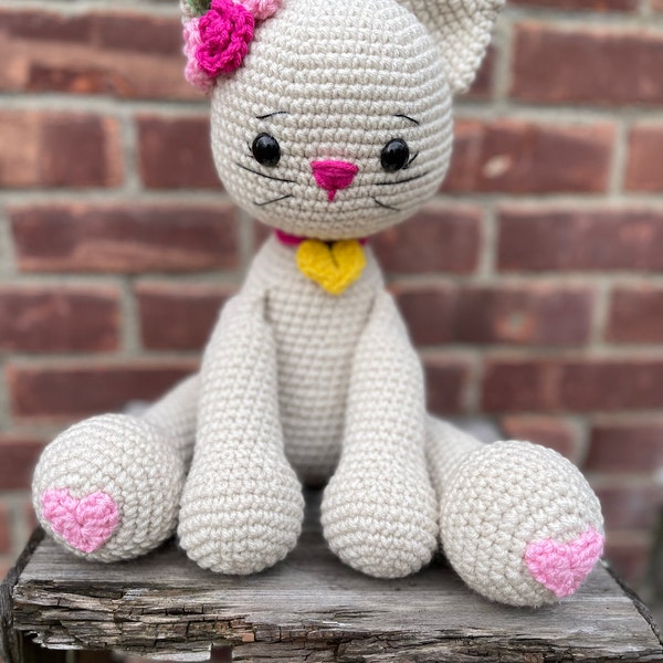 CROCHET PATTERN for Kitty With a Collar, Cat in a Collar Crochet ...