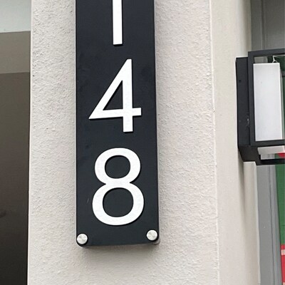 Vertical Modern House Numbers Modern House Number Sign House Number ...