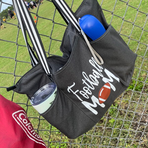 Brooke and Jess Designs - Baseball Mom Tessa Black Tote Bag, 24 Oz ...