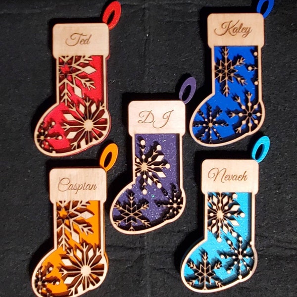 Snowflake Stocking Ornaments -set of 6 -can Be Personalized -SVG ...