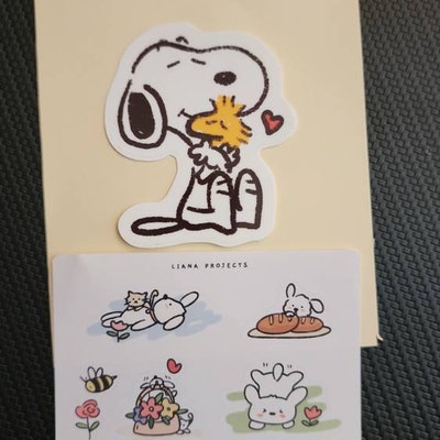 Snoopy Thank You Stickers Circle Sticker Small Business Owner Packing ...