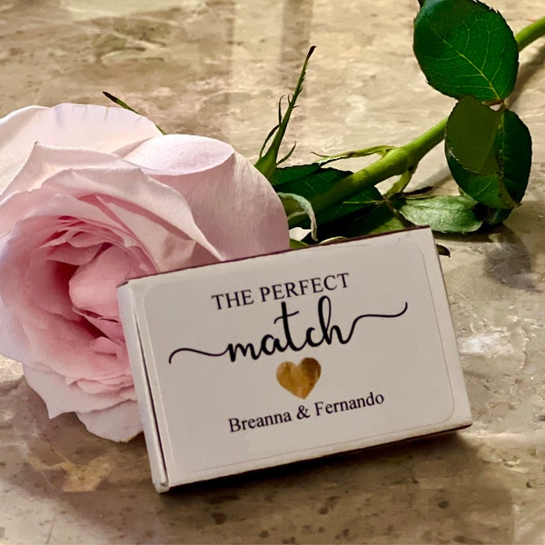 Wedding Favor Matches, "the Perfect Match" Personalized Matches ...