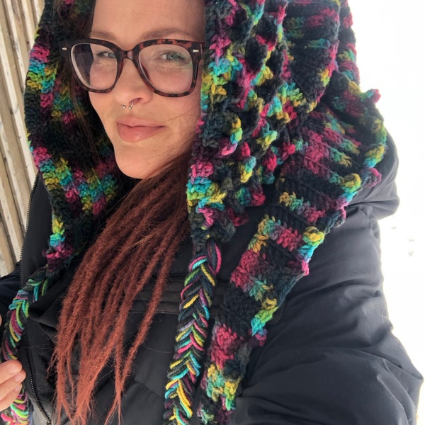 CROCHET PATTERN, Fae Elf Hood, "lauwis Dragon" Pixie Hood Crochet ...