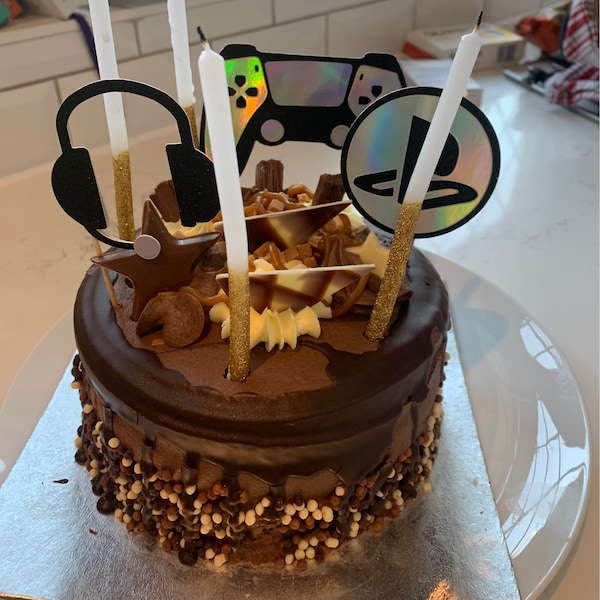Gaming PS5 Themed Cake Topper Set Controller, Headset, Logo - All ...