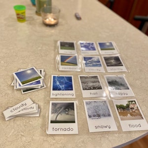 Montessori Weather 3 Part Cards Vocabulary Nomenclature 12 Weather ...