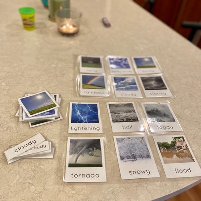 Montessori Weather 3 Part Cards Vocabulary Nomenclature 12 Weather ...