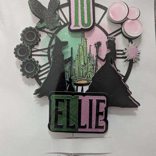 Wicked Cake Topper | Elphaba | Glinda | Personalised Wicked Themed - Etsy