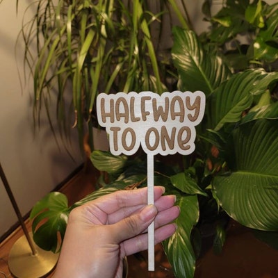 Halfway to One Caketopper Halfway to One Girl Wooden Cake Topper Baby ...