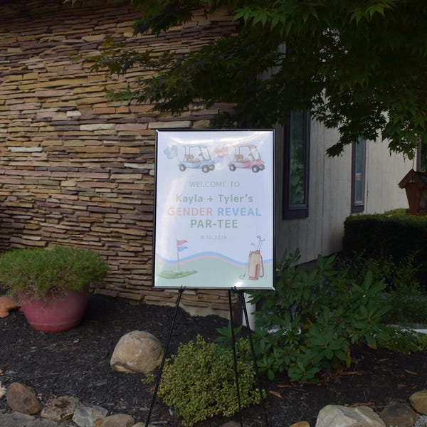 Golf Theme Gender Reveal Welcome Sign Template, Golfing Reveal Party ...