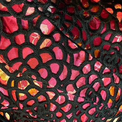 Lace Fabric Black Rose Mesh Flower Exquisite Wedding Fabric 51 Width 1 ...