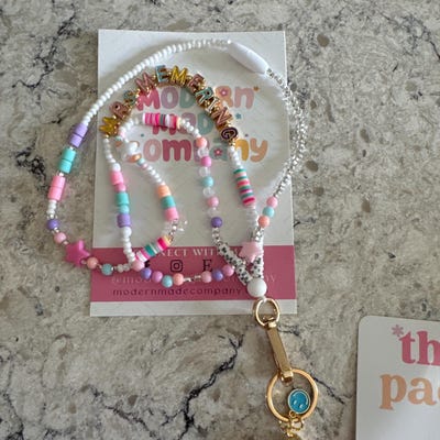 Happy Stars Teacher Lanyard, Teacher Gift, Badge Necklace, Fun Lanyard ...