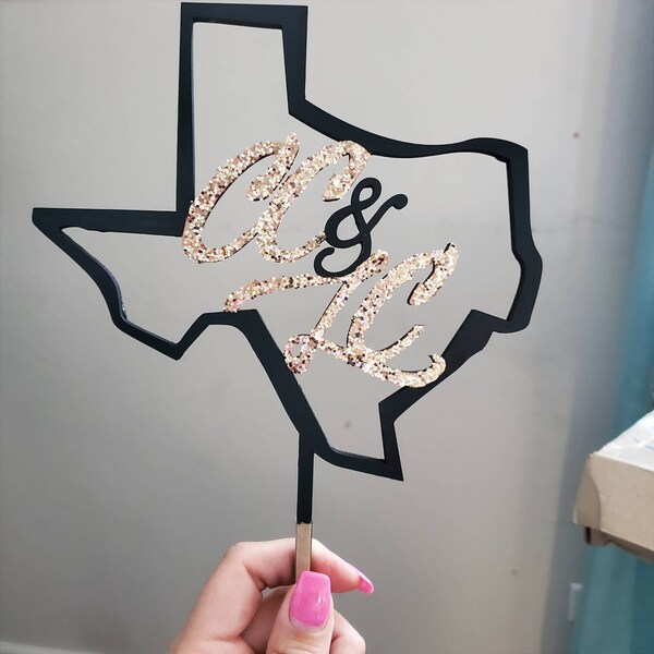 Custom Cake Topper - Texas Cake Topper - Custom Cake Topper - Wedding ...