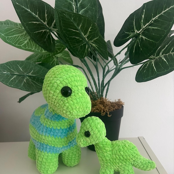Mini Brontosaurus Crochet Pattern – Low Sew Dinosaur Amigurumi PDF by ...