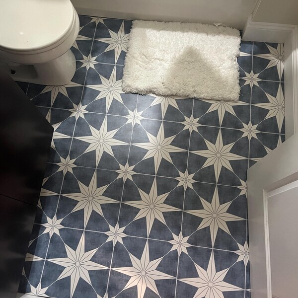 Floor Tile Stickers Vinyl Decal WATERPROOF REMOVABLE for Kitchen Bath ...