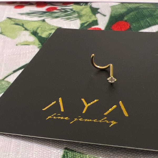 Gold/silver Diamond Rook Piercing Curved Barbell, Cubic Zirconia Rook ...