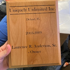 Custom Wood Plaque, Engraved Award Plaque, Corporate Gift, Corporate ...