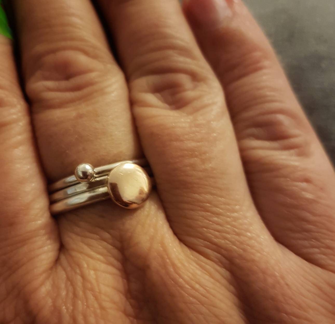 Rose Gold Ring, Rose Gold Plate Ring, Rose Gold and Silver Ring, Rose ...