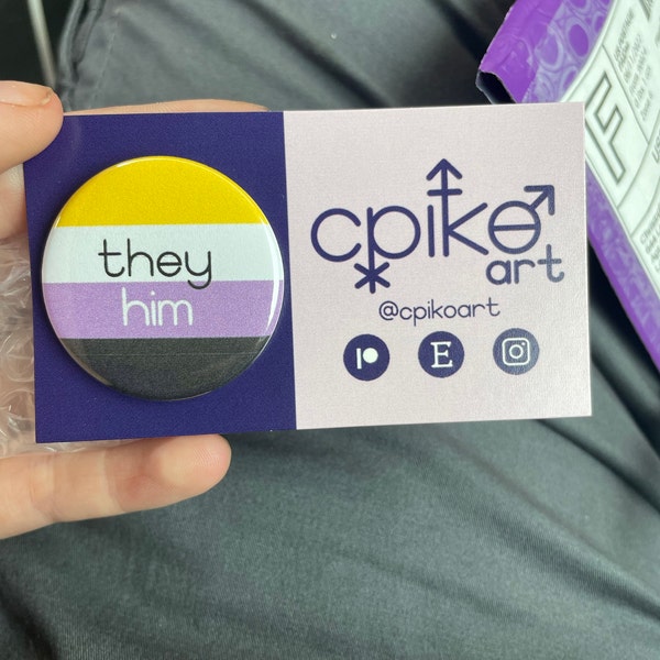Customizable Pronoun Button | LGBTQ Transgender Nonbinary Pride - Etsy