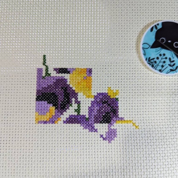 Vintage Pansy Cross Stitch Pattern, Flowers Cross Stitch Pattern, Wild Cross Stitch, Summer ...