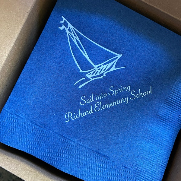 Sailboat Wedding Napkins Personalized Set of 100 Nautical Sail Boat ...