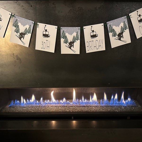 Skiing Birthday Banner - Personalized Skiing Birthday Garland - Skiing ...