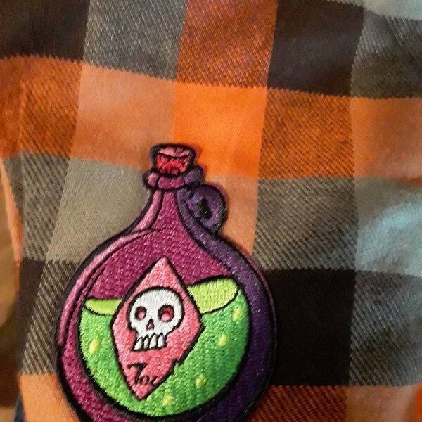 Round Potion Embroidered Patch - Etsy