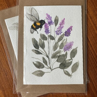 Original Hand Painted NOT A PRINT Watercolor Floral Card All Occasion ...