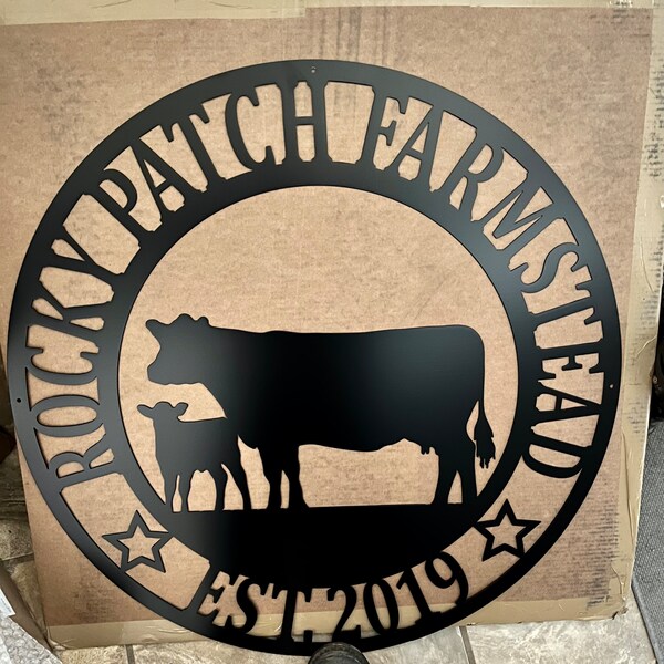 Cow Calf Metal Sign, Custom Cow/calf, Farmer Sign, Personalized ...
